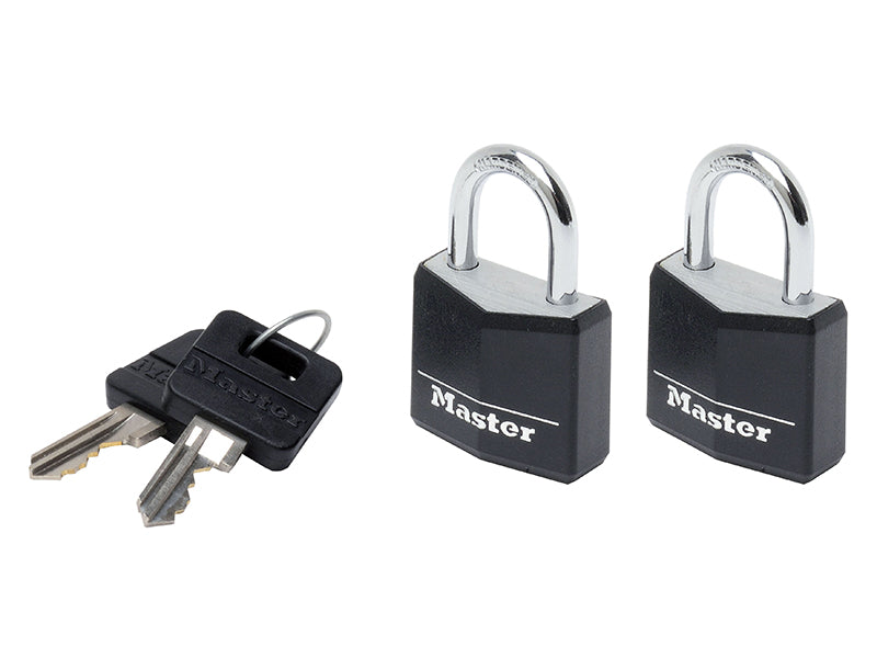 Master Lock - Aluminium Black Vinyl Cover 30mm Padlock 4-Pin - Keyed A
